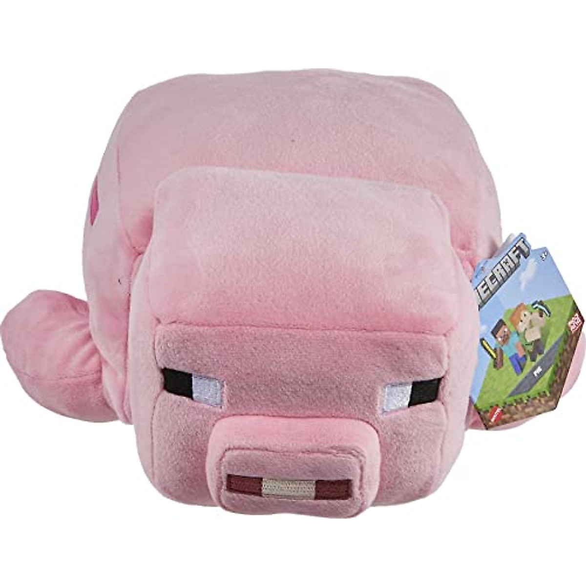Mattel Minecraft Plush Pig 12-Inch Stuffed Animal Figure, Floppy Soft Doll Inspired by Video Game Character, Collectible Toy