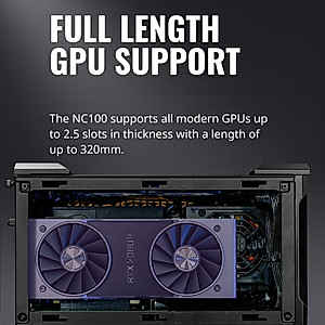 Cooler Master MasterCase NC100 SFF Small Form Factor 7.9 Liter Case with V650 Gold SFX PSU, GPUs 2.5 Slots up to 320mm for Intel(r) NUC 9 Extreme Element, Black
