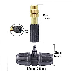 50 Pcs Irrigation System Copper Nozzle, Adjustable Spray Nozzle, Irrigation Drippers Sprinklers Emitter Drip System on 8/12mm Barb, Garden Cooling Irrigation Equipment