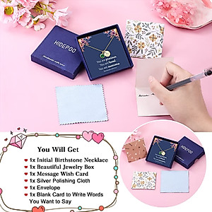 Hidepoo Initial Birthstone Necklace for Women Gifts, Gold Disc Initial A Necklace Alexandrite Birthstone Disc Initial Birthstone Necklace June Birthstone Jewelry for Women