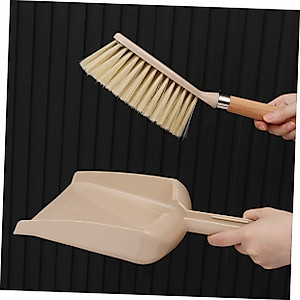 Anneome 1 Set 2pcs Desktop Dustpan Cleaning Broom Sofa Cleaner Mini Sweeper Hand Dustpan Small Brooms and Dustpans Portable Table Lamp Shades Outdoor Cleaner Handle Wooden Brush