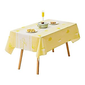 Waterproof Tablecloth Simple Pattern Spillproof Wrinkle Resistant Table Cloth for Kitchen Dinning Tabletop Decoration Outdoor Picnic Rectangle 54 x 70 Inch(2, Yellow)
