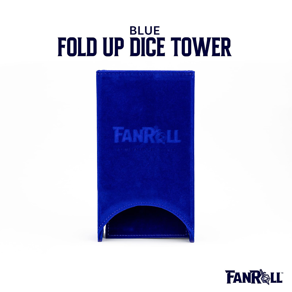 Metallic Dice Games FanRoll Fold Up Dice Tower: Blue, Role Playing Game Dice Accessories for Dungeons and Dragons