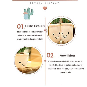 zxmbeddings Tulip Flower Plush Cute Plant Potted Stuffed Plant Toy Gifts for Kids,13.8" Pink