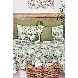 C&F Home Colonial Williamsburg Southern Magnolia Flower Premium Indoor/Outdoor Pillow Decor Decoration Accent Throw Pillow 18" x 18" Cream