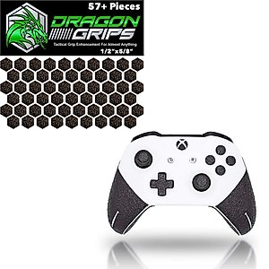 Dragon Grips Xbox One Controller Grips | Rubber Grip Wrap Skins | Xbox One Controller Accessories with Hexagon Decal Sticker Set of 57 Pieces 1/2" for Phone, Mouse, Keyboard Gaming Grip Stickers