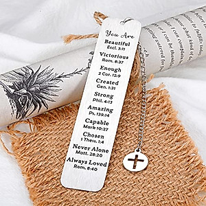 Inspirational Bookmark Christian Gifts for Women Men, Bible Verse Bookmark for Kids Teens Book Lovers, Religious Church Gift for Friend Female,Birthday Christmas Stocking Stuffers for Her Him Girl Boy