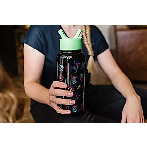 Simple Modern Disney Water Bottle with Straw Lid Vacuum Insulated Stainless Steel Metal Thermos | Gifts for Women Men Reusable Leak Proof Flask | Summit Collection | 32oz Mickey Mouse on Black