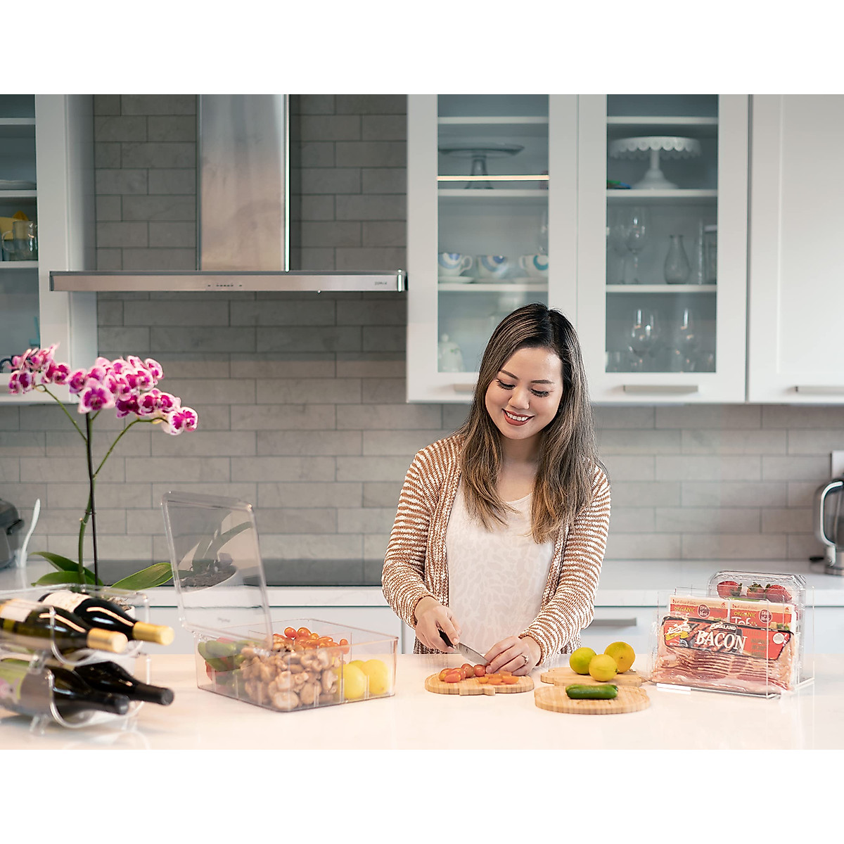 smartified Small Cutting Boards, Sustainable Bamboo Wood, Multipurpose as Kids’ Plates and Kitchen Decor, 3 pcs, Apple-Bear-Flower Designs, 7.5’’x7.5’’x0.4’’