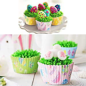 Patelai 600 Pcs Easter Cupcake Liners Mini Easter Baking Cups Egg Bunny Chick Wrappers Paper Liners for Easter Party Decorations Supplies