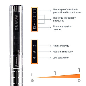 SEQURE ES126 Electric Screwdriver Portable Cordless Screwdriver Set with 25 Magnetic Bits, OLED & LED, Motion Control, 4 Gears Torque Rechargeable Electronic Repair Tool Set for PC Watch Camera