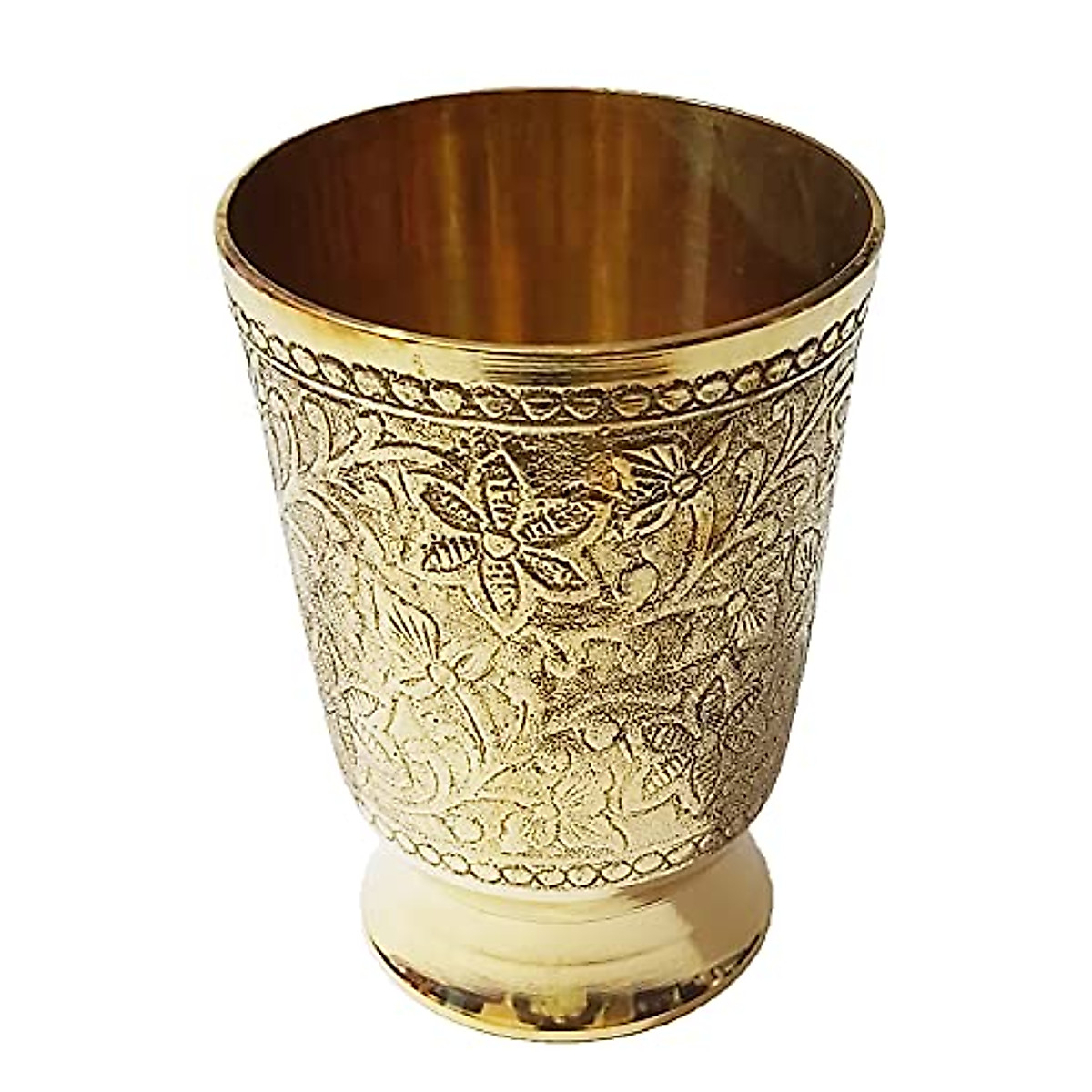 PARIJAT HANDICRAFT brass mint embossed julep cup capacity 12 ounce