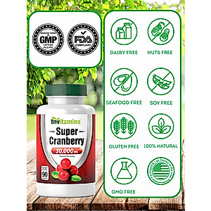 Cranberry Pills for Women & Men (30,000 MG x 90 Capsules) | Supports Urinary Tract Health* | Cranberry Concentrate Supplement | Bladder & Kidney Support* | Supports Women's Health* | Antioxidants