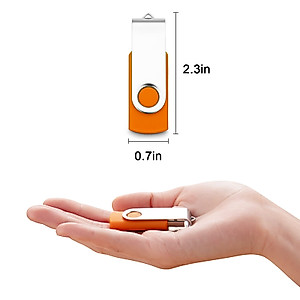 10 Pack 16GB USB 2.0 Flash Drive Swivel Memory Stick Thumb Drives, Jump Drive with LED Light for PS4 Console, TV, PC, Car, GPS, Tablet for Storage and Backup