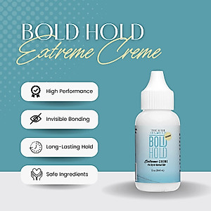 The Hair Diagram - Bold Hold Extreme Creme Reloaded - Strong Hold Glue for Lace Front Wigs and Hair Systems - Invisible Bonding - Non Toxic - No Odor or Latex - Humidity & Water Resistant- 1.3oz