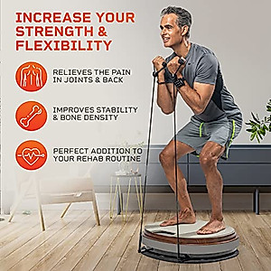 LifePro RelaxaVibe Vibration Plate Exercise Machine - Vibration Platform for Circulation & Metabolism Boost - Elegant Living-Room Vibration Machine - Whole Body Vibration Plate with Heated Ottoman