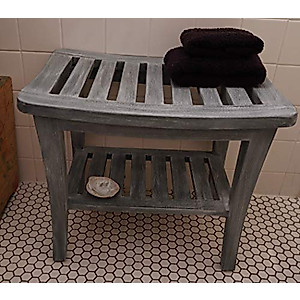 Redmon since 1883 Teak Shower Bench, Weathered Gray