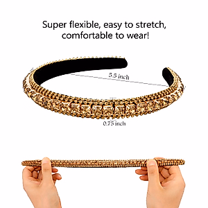 Wecoe Coffee Rhinestone Headband - Shine Bright Like a Diamond - Perfect for Weddings, Homecoming Prom, Birthday, Parties, and Daily Wear - Great Gift for Women and Girls!