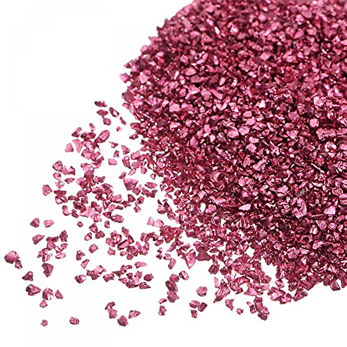 uxcell 20g Crushed Glass Chips, 1-3mm Irregular Metallic Glitter Glass for Craft DIY Jewelry Vase Filler Epoxy Resin Decoration Red