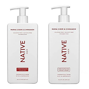 Native Shampoo and Conditioner Set | Sulfate Free, Paraben Free, Dye Free, with Naturally Derived Clean Ingredients| 16.5 oz (Warm Cider & Cinnamon, Moisturizing)