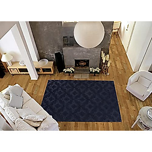 Garland Rug Charleston 6 ft. x 9 ft. Area Rug Navy