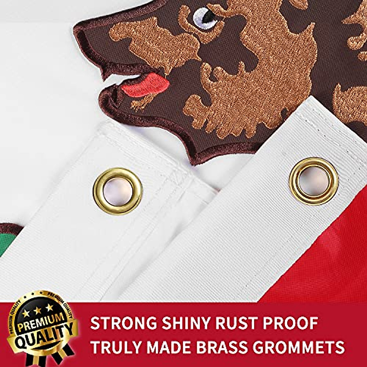 XIFAN Premium California State Flag 4x6 - Embroidered Heavy Duty 300D Nylon Strongest Longest Lasting - CA Republic Bear Flag Outdoor - Vibrant Print Waterproof