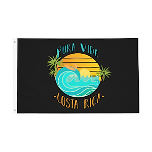 Pura Vida Costa Rica Double Sided Banner 3x5FT Banner Breeze Flag Decorative Flag Garden Flag
