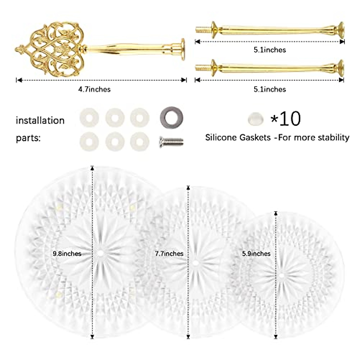 Lucky Will 3 Tier Acrylic Cupcake Stand Dessert Serving Tray for Birthday Tea Afternoon Cake Stand for Kid's Party Supplies Favors Wine Festival