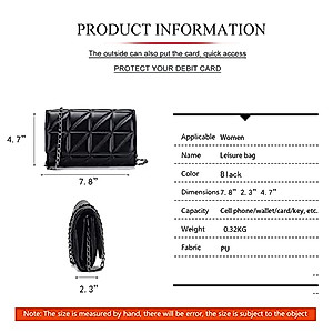 Ginsyuli Small Women Leather Crossbody Bag for Iphone Clutch Purse Black Designer Shoulder Bag black crossbody purse (BLACK 2)