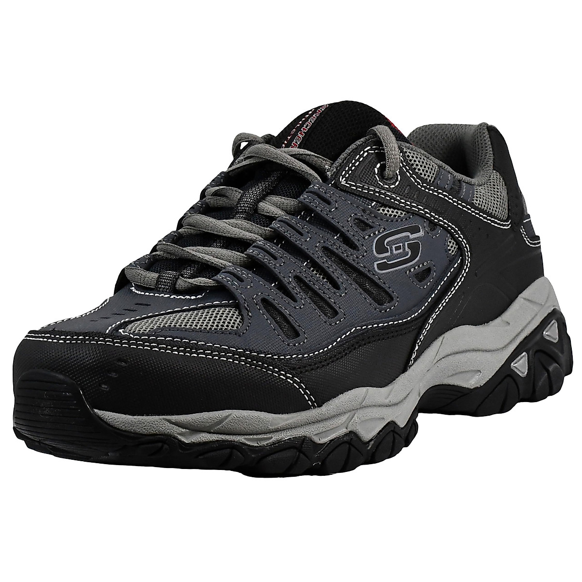 Skechers mens Afterburn Memory Foam Lace-up fashion sneakers, Navy, 9 US
