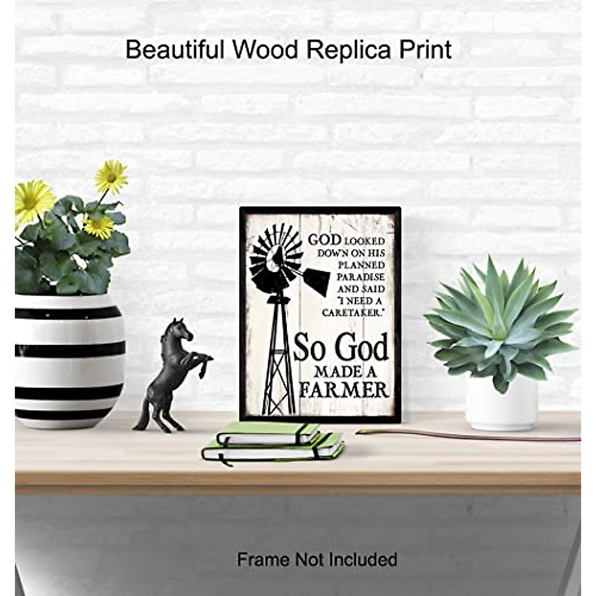 So God Made a Farmer Wall Decor - 8x10 Farm Poster - Farm Wall Art Sign - Farm Pictures - Farm Wall Decor for Living Room, Kitchen - Christian Religious Gifts - Farmhouse Decor - Paul Harvey