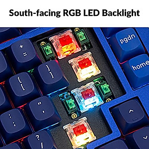 Keychron Q1 RGB Wired Custom Mechanical Keyboard, 75% Layout QMK/VIA Programmable Macro with Hot-swappable Gateron G Pro Blue Switch Double Gasket Compatible with Mac Windows Linux (Blue) -Version 2