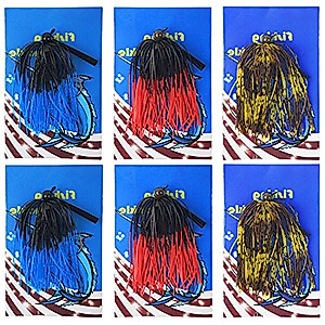 Swim Jig Football Jig for Bass Fishing,Weedless Swim Jig Heads for Bass Fishing Flipping Jig with Weed Guard Silicone Skirt Fishing Lures for Crappie Bass Trout