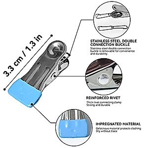 Funamily Clothes Drying Rack,Stainless Steel Laundry Drip Hanger with 24 Clips, Heavy Duty Round Swivel Windproof Hook Underwear Hanger for Drying Towel, Bras, Sock,Lingerie, Baby Clothes (Blue)