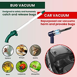 New Rechargeable Spider Catcher Vacuum Strong Suction Blows Insects Back Out Long Handle Humane Insect Bug Spiders Moth Wasp Trap Home Indoors Traps