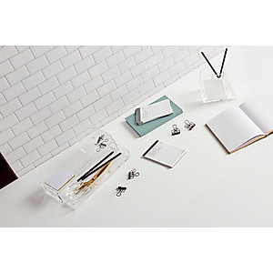 russell+hazel Acrylic Scissors, Left or Right Hand, Clear and Gold-Toned, 9”