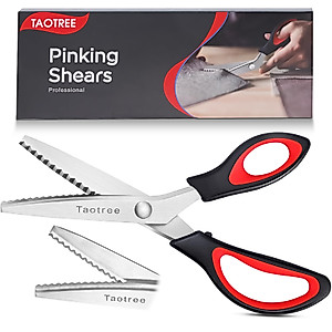 Pinking Shears for Fabric Cutting, Taotree Zig Zag Craft Scissors Decorative Edge, Fabric Scissors, Sewing Scissors, Scrapbook Supplies, Crafting Scrapbooking Scissors, Arts Crafts, Sewing Supplies