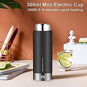 Vacuum Travel Electric Kettle, Portable Mini Heating Cup, Long-lasting thermal Mug, Double Layer Stainless Steel Thermos, 110V/300W 300ml Insulated Mug, One-key Start, Auto Power Off, Easy to Clean