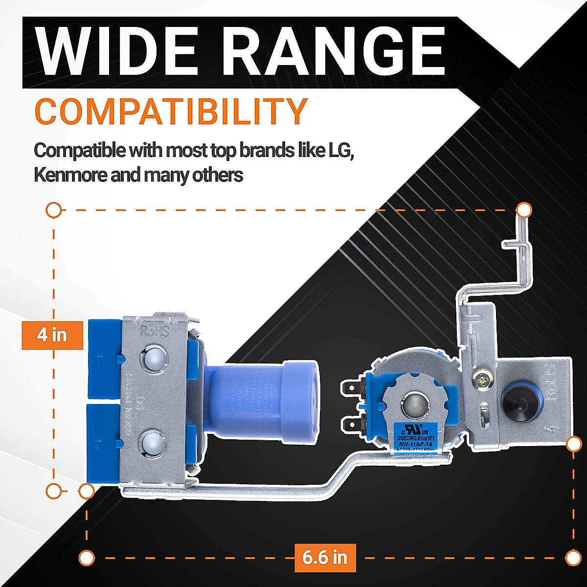 BlueStars 5221JA2006D Refrigerator Water Inlet Valve Assembly - Compatible with L.G Refrigerators - Replaces AJU34125525 AP4445614 MJX42111401 AJU34125513 1266849 AH3527457