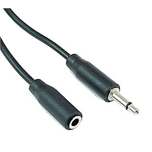 MyCableMart 25ft 3.5mm Slim Mono TS (2 Conductor) Male to Female Audio Extension Cable