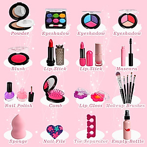 Kids Makeup Kit for Girl, Real Makeup for Kids, Washable Toddler Makeup Kit Play Makeup Girl Toys for Kids 4 5 6 7 8 9 Years Old Girls Birthday Gift.