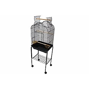 YML 5/8" Bar Spacing Small Parrot Cage, 18 x 14, Black