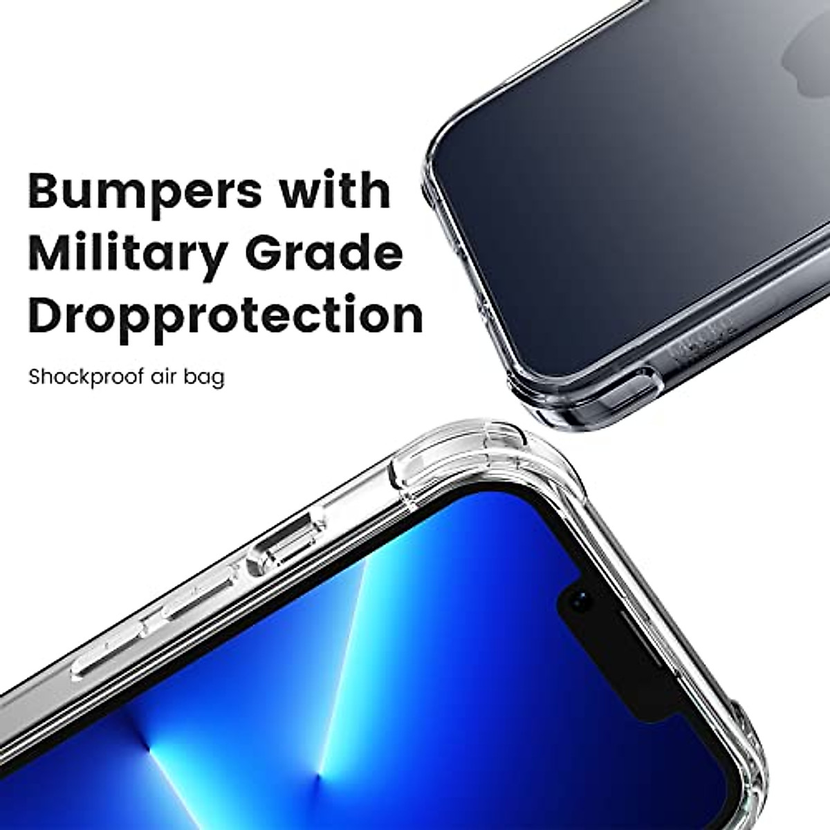 Mkeke Designed for iPhone 13 Pro Max Case Phone Case for iPhone 13 Pro Max 6.7 Inch - Shockproof Protective Slim Case for iPhone 13 Pro Max - Gradient Dark Black