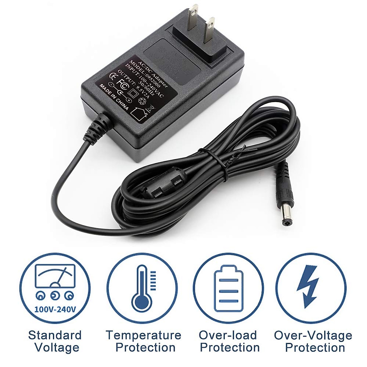 MeiShiEr9.5V AC DC Power Adapter for Casio Keyboard Power Supply CTK-2080 CTK-2550 CTK-3200 CTK-3500 LK-265 LK-280 SA-46 Extra Long Cord ADE95100LU ADE95100B AD-E95100L (10 Feet Cable)