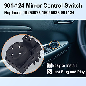 Power Mirror Switch Fit for 1999 2000 2001 2002 Silverado 2000-2002 GMC Sierra 2000 2001 2002 Ta-Hoe Replaces 901124 15045085 19259975