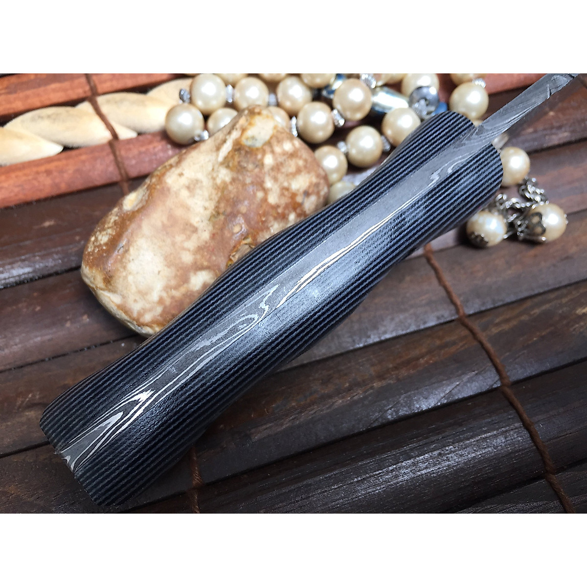 Perkin Handmade Damascus Hunting Knife Full Tang Fixed Blade Knife - 5MH