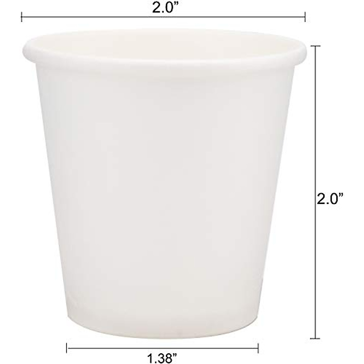 Nicunom 400 Count White Paper Bath Cups, 2 oz Small Paper Disposable Bathroom, Espresso, Mouthwash Cups, Disposable Paper Cups for Coffee, Water, Tea, Juice