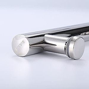 SIMPHONY 12 inches Heavy-Duty Commercial Grade-304 Stainless Steel Push Pull Door Handle/Sliding Barn Door Handle Set/Glass Door Pulls,Hardware - Fit Doors 1/2 to 2 ''