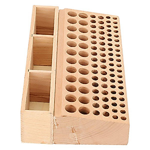 Leather Tool Holder, 100 Holes Leather Craft Rack Stand DIY Wooden Leathercraft Tool Storage Box Organizer Tool Case, for Leather Working Making Punch Tools Organization(Storage rack 100 holes)