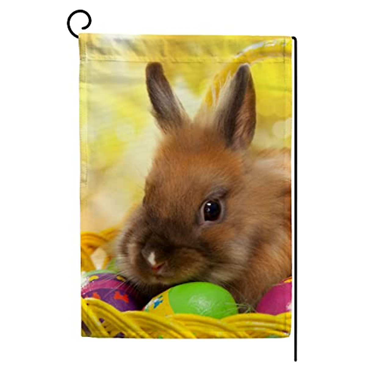 My Little Nest Seasonal Garden Flag Easter Eggs Rabbit Basket Vertical Garden Flags Double Sided for Home Farmhouse Yard Holiday Flag Outdoor Decoration Banner 12"x18"